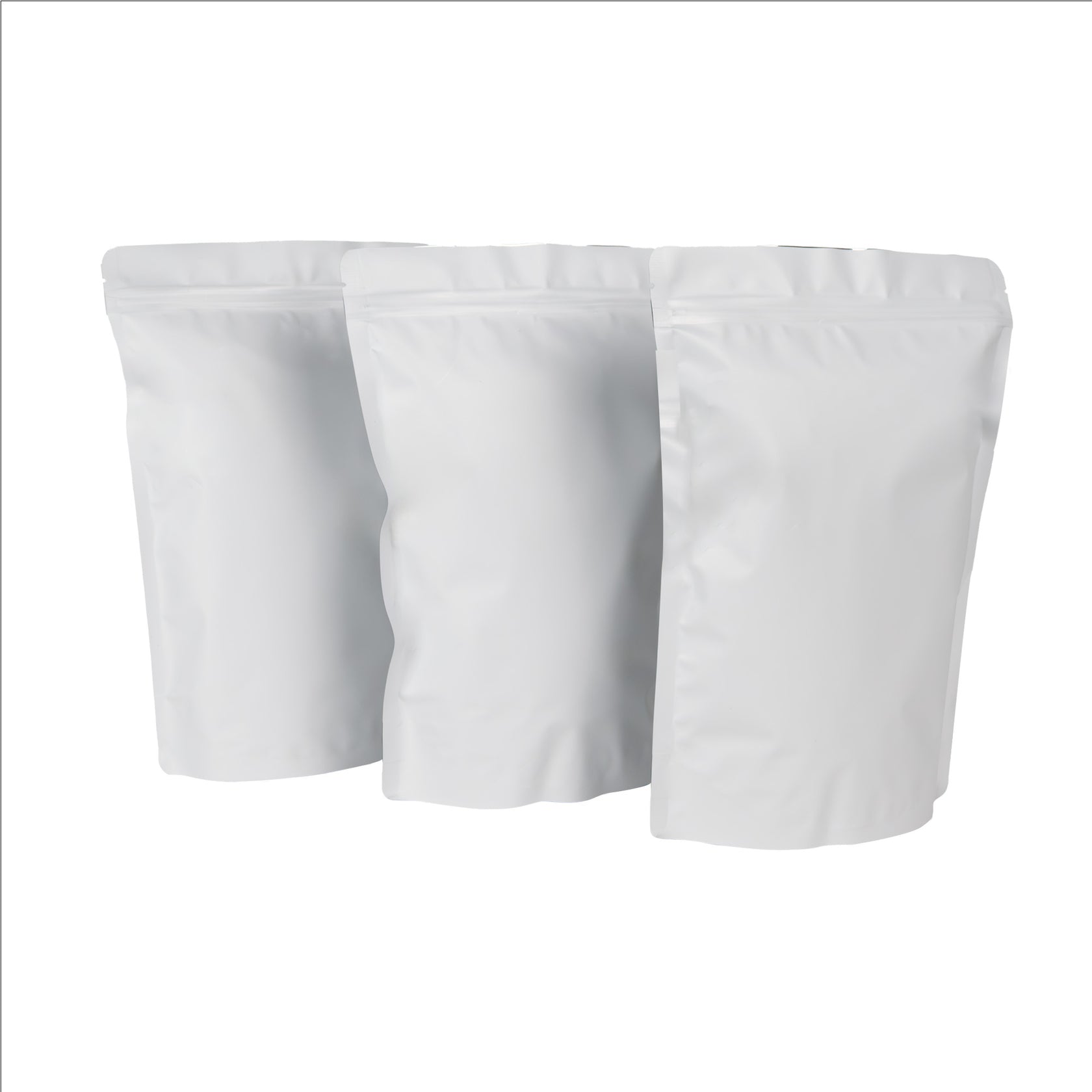 Bolsa Stand Up Pouch Blanca Metalizada con Zipper – Packsys
