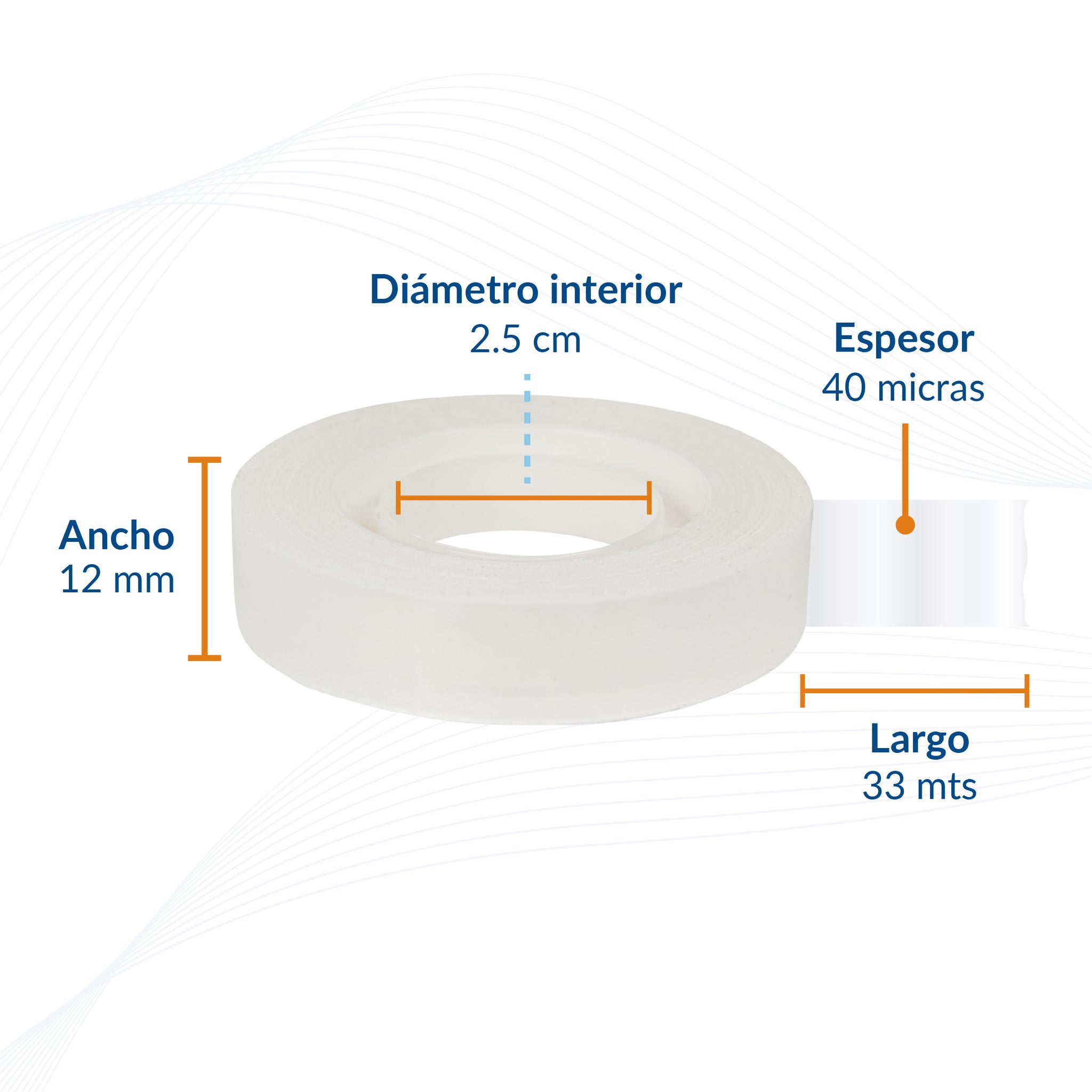 Cinta para oficina 33 mts largo x 12 mm ancho – Packsys
