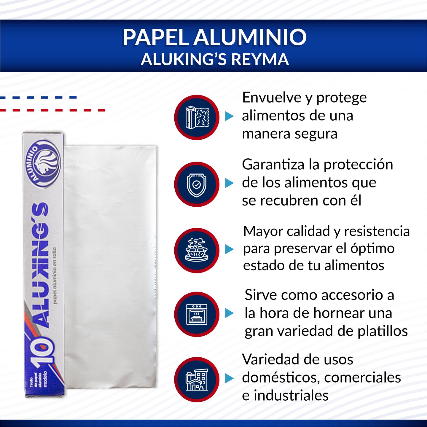 Rollo de Papel Aluminio ALUKING´S 10 Reyma – Packsys